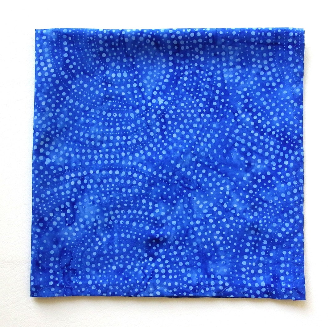Blue Moon Handkerchief, 18 Square, EXTRA LARGE SIZE, Bright Blue Batik ...