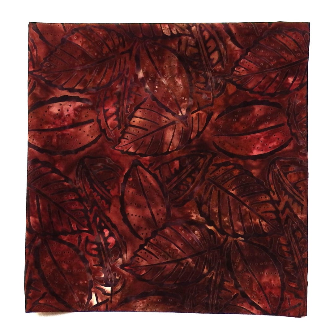 Batik Bandanas, Leaves, Fall Color, Russet, Cotton Head Wrap, 22 ...