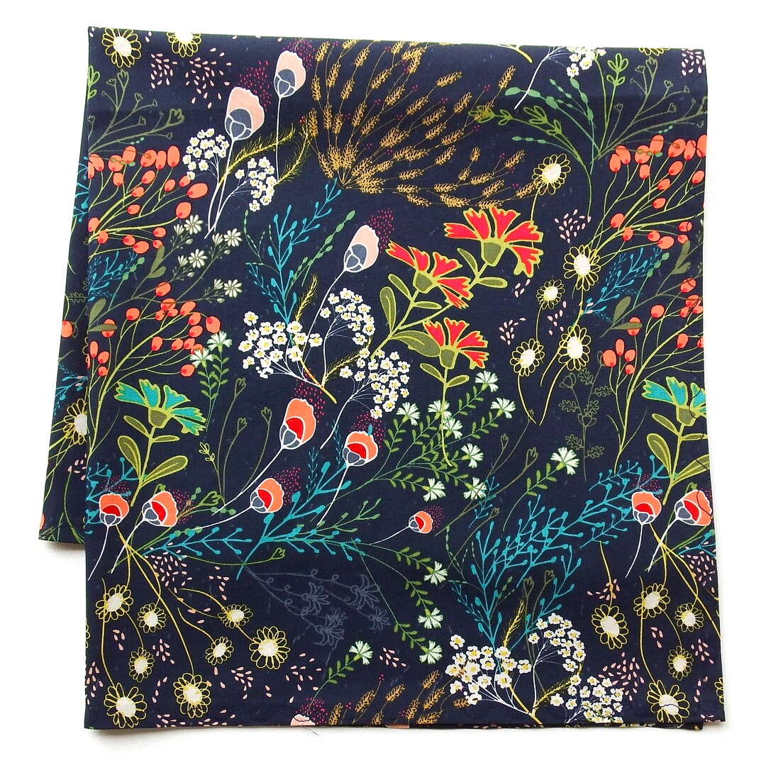 Bandanas for Women, Premium OEKO-TEX Art Gallery Cotton Fabric, Navy ...