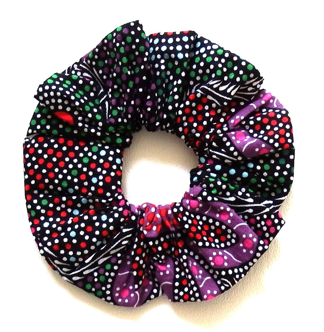 Scrunchies, Australian Cotton Fabric, Medium Size, Dots, Hair Accessory ...