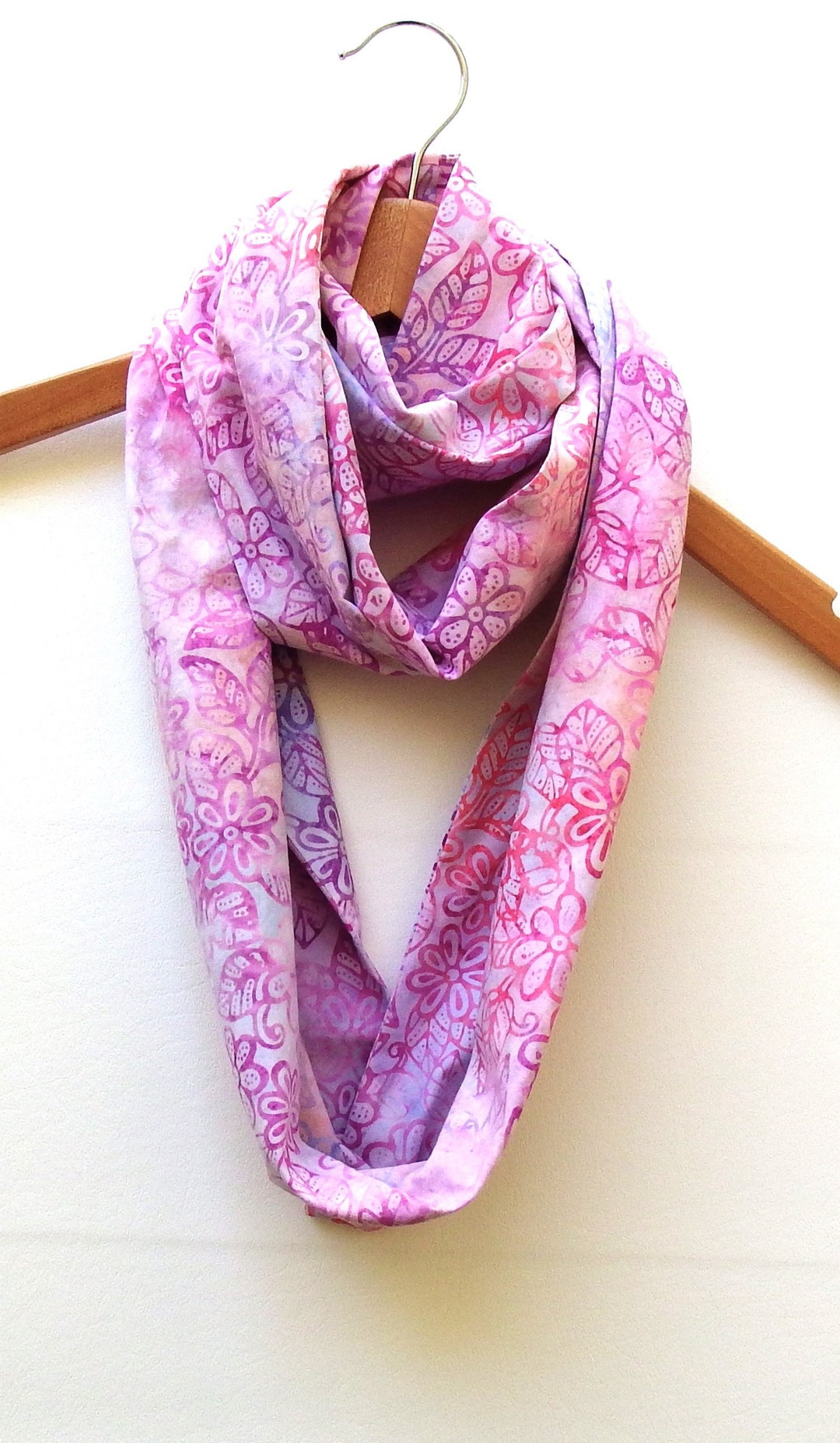 Pink Floral Infinity Scarf, Easter Scarves, Watercolors, Hand Dyed ...