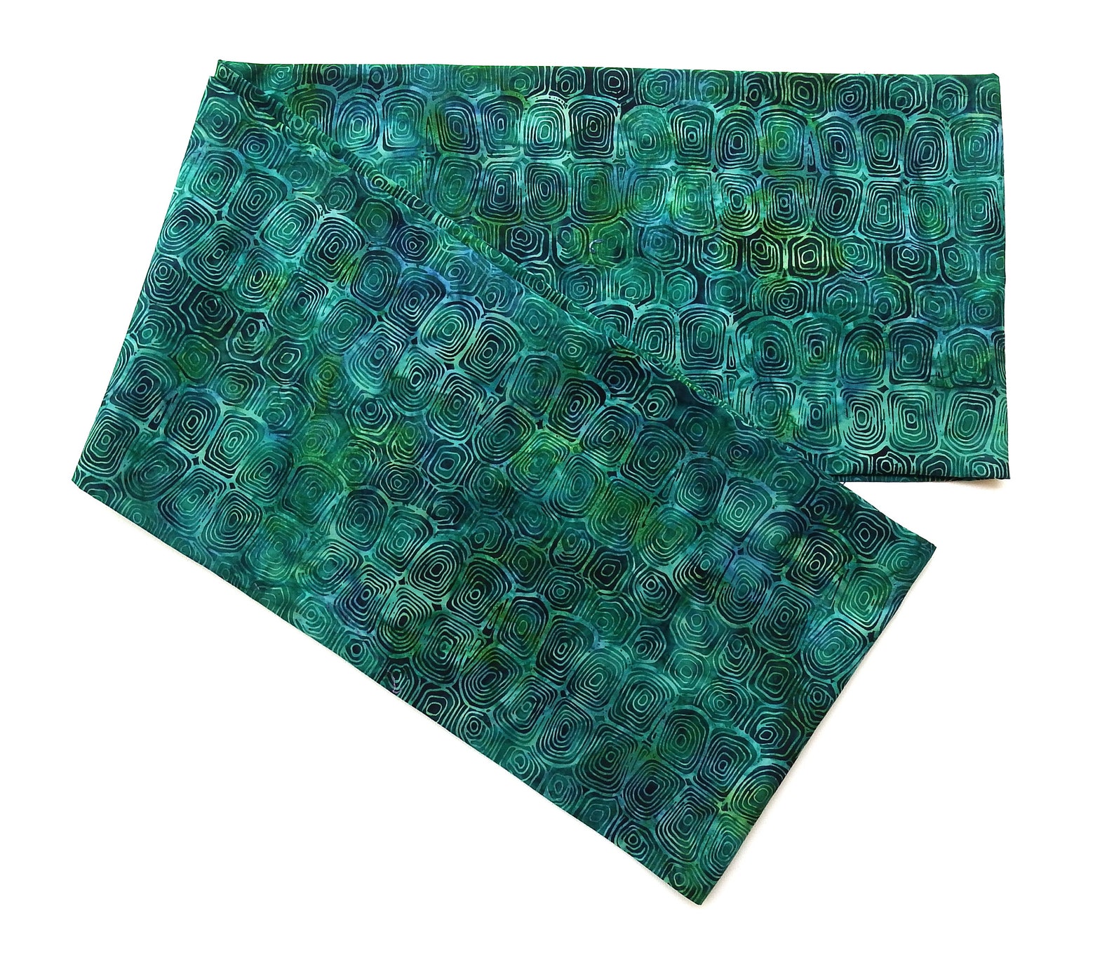 Batik Infinity, Green Tortoise Shell, Lightweight Summer Scarf, Hand ...