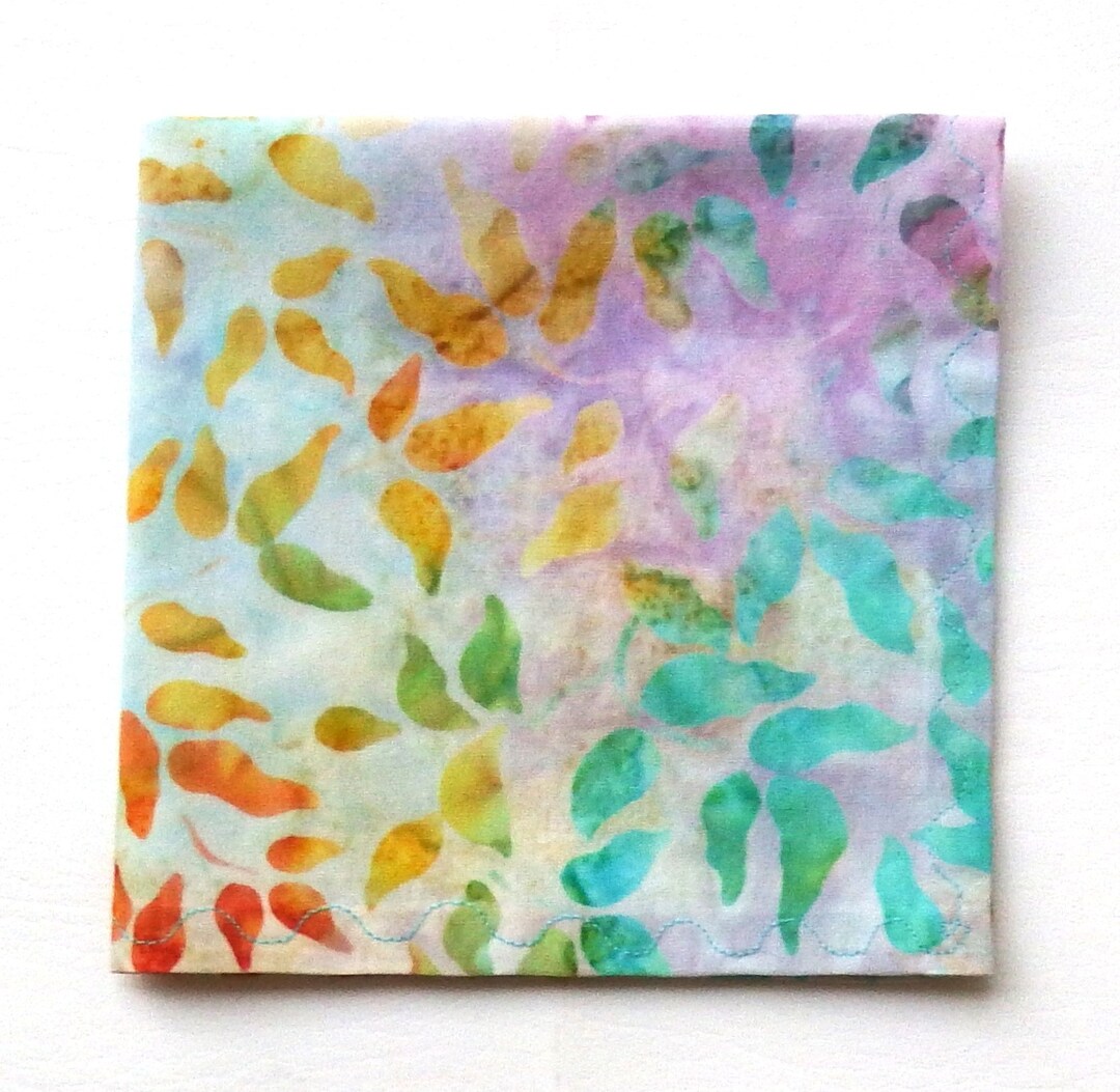 Cotton Batik Handkerchief, Colorful Leaves, 11 Pocket Square, Pretty ...