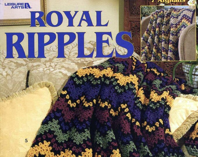Royal Ripples 7 Crocheted Afghans by Tammy Kreimeyer Leaflet 3108 NOS ...