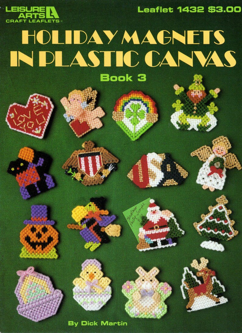 Holiday Magnets in Plastic Canvas by Dick Martin Leaflet 1432 - Etsy