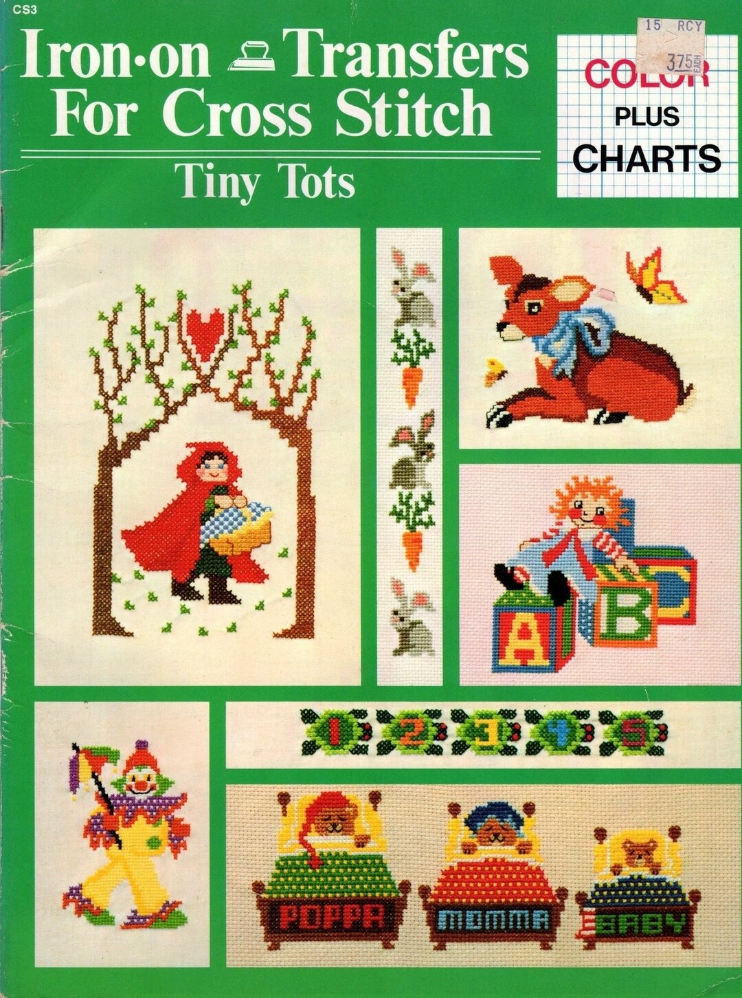 Iron-on Transfers Tiny Tots Color Plus Charts Designs for Cross Stitch ...