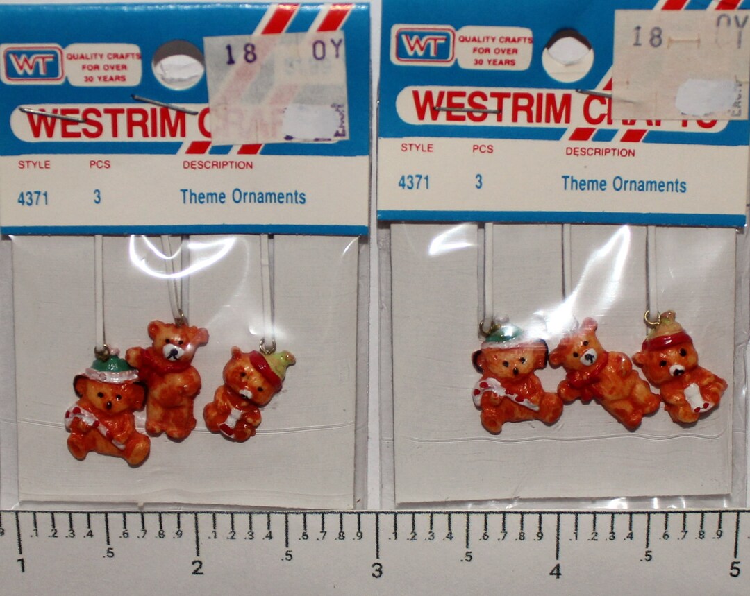 Westrim Crafts Style 4371 Miniature Christmas Theme Ornaments Bears NOS ...