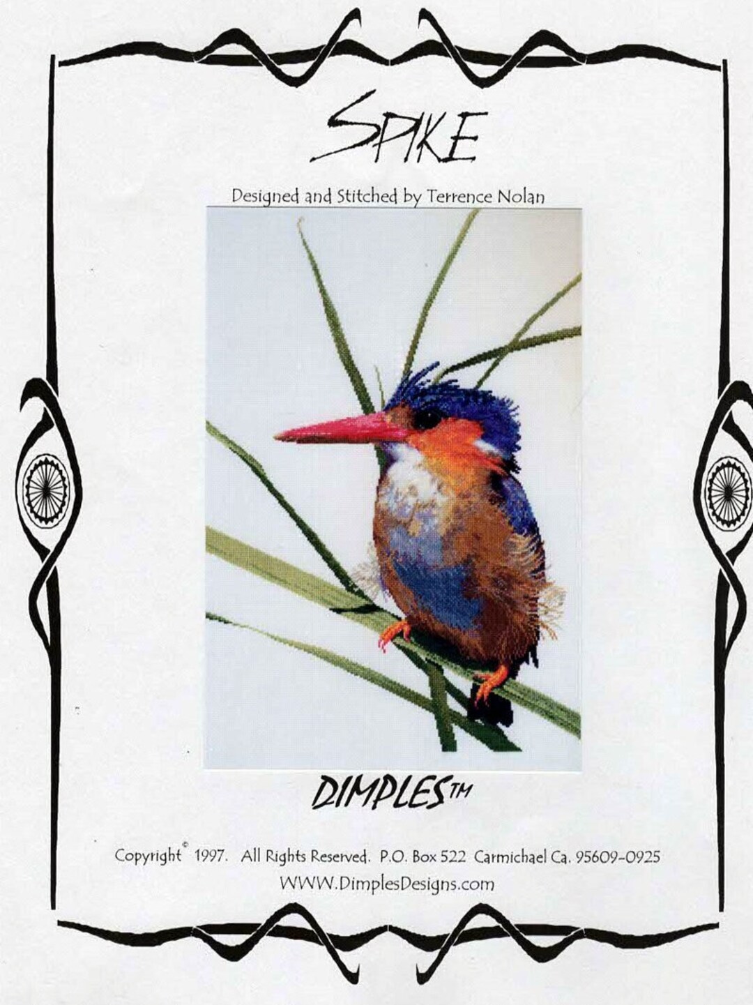 Kingfisher Bird spike Dimples Designs Cross Stitch - Etsy