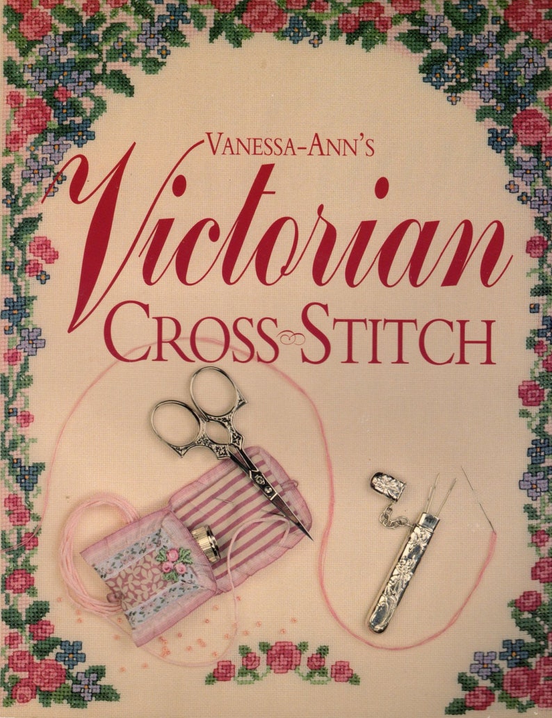 Vanessa-ann's Victorian Cross-stitch Footstool Pillows Brooches Hatband ...