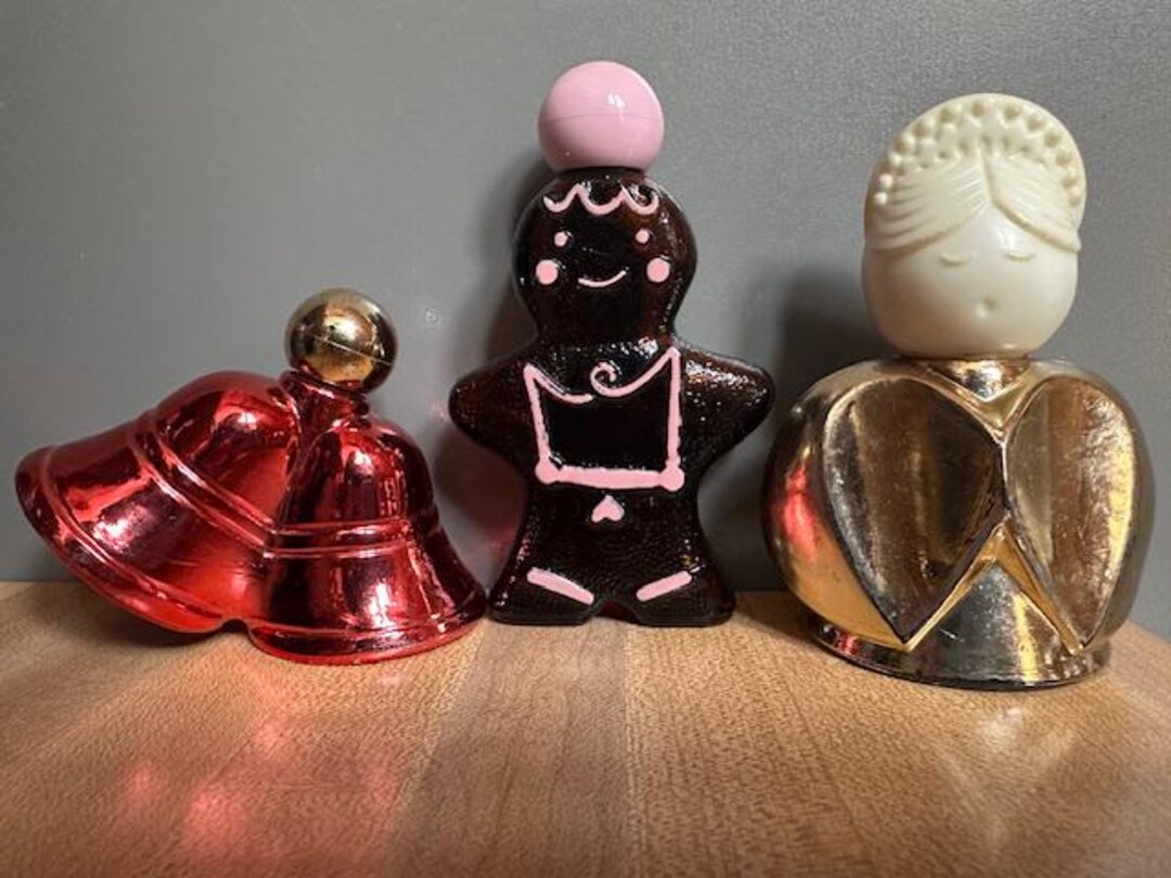 Vintage Avon Christmas Bottles Bells Angel Gingerbread Cotillion Sweet ...