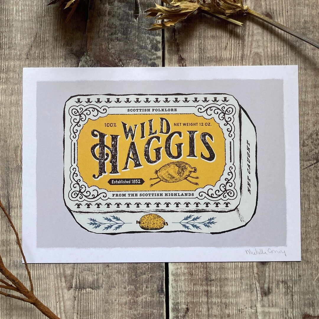 IMPRESSION D'ART : Imprimé Haggis sauvage / Imprimé folklore écossais ...