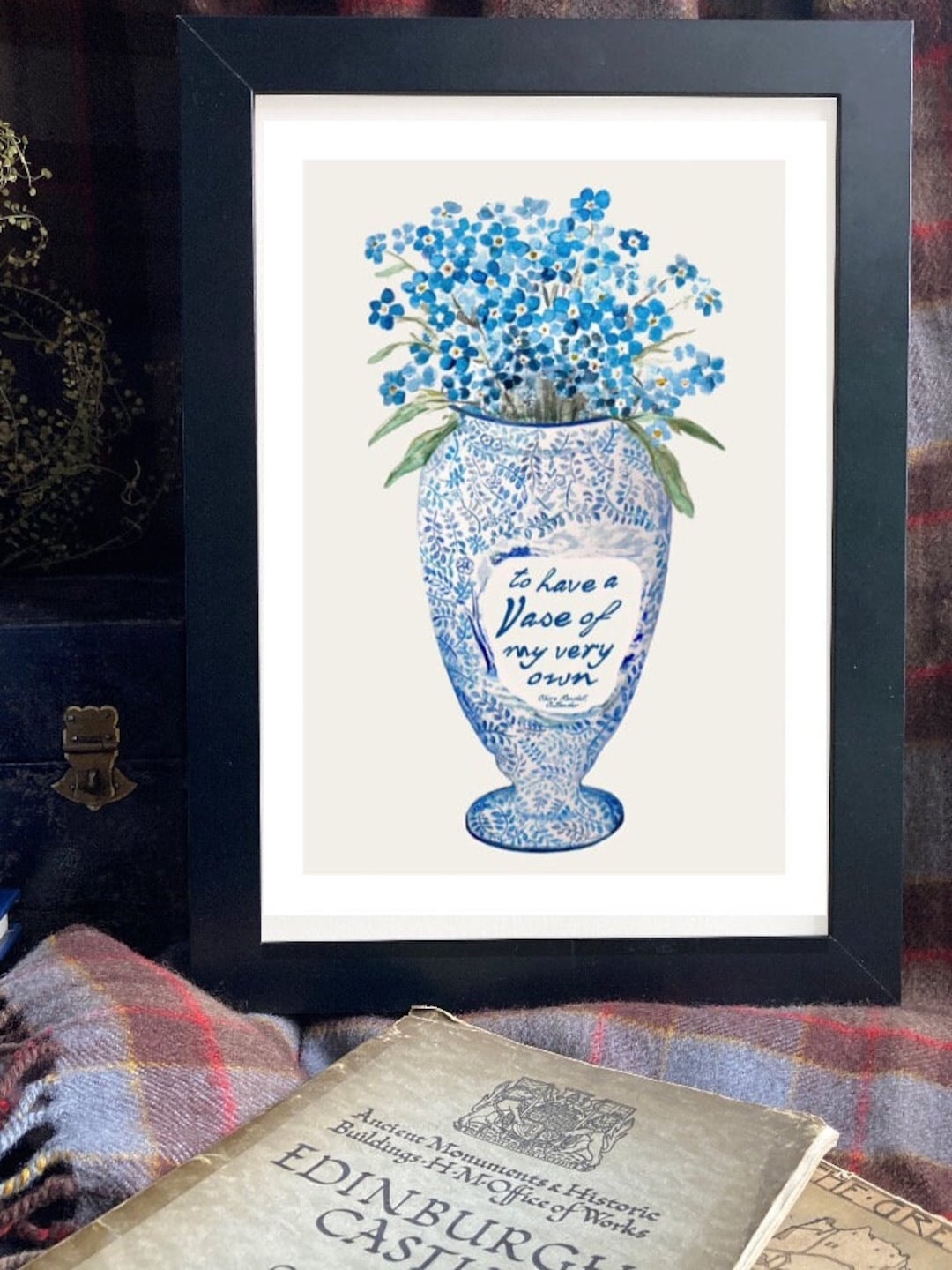 ART PRINT: Outlander Blue Vase Print / Vase Print Flowers / Claire’s ...