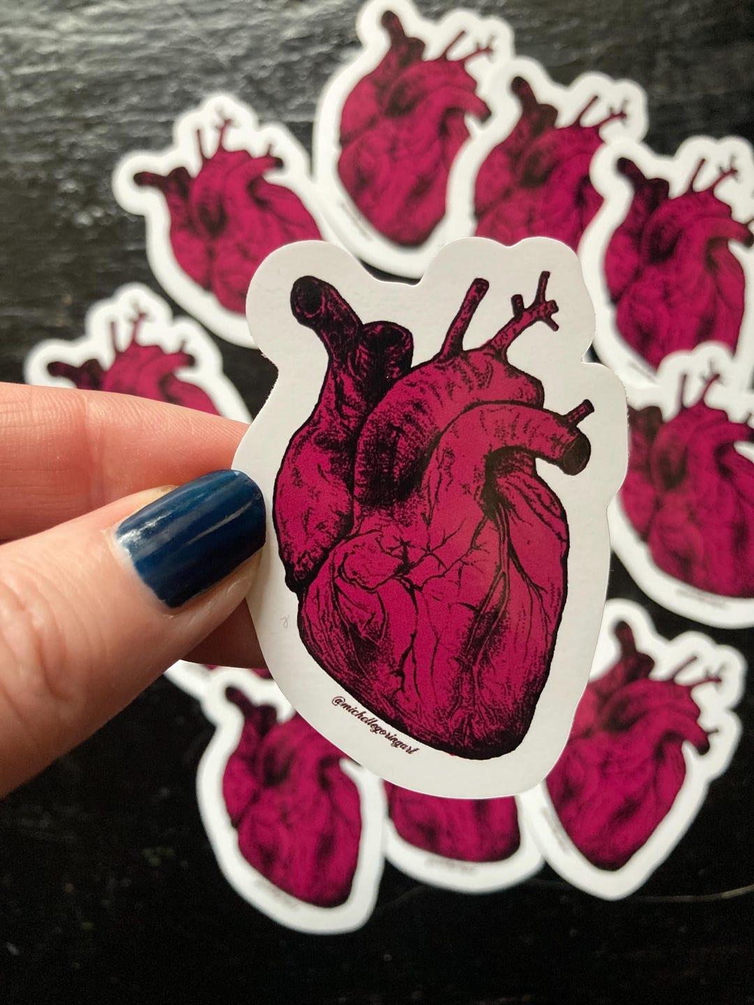 Anatomical Human Heart Sticker, Gothic Sticker, Vinyl Weather Proof ...