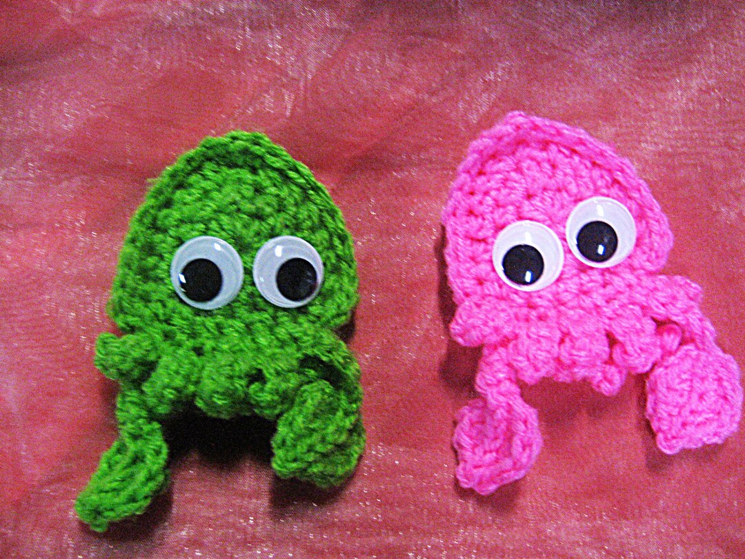 Cute Little Squid Finger Puppets, Game Inspired Fun, Custom Colors ...