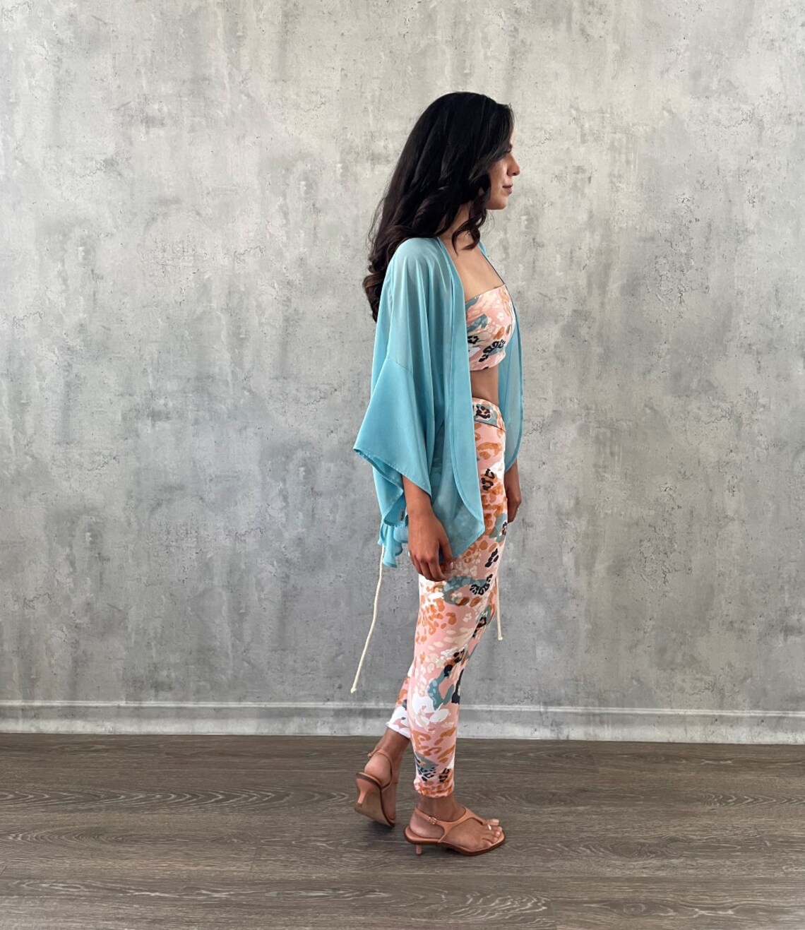 Blue Beach Cover up Sheer Kimono Light Aqua Blue Resort Wear - Etsy