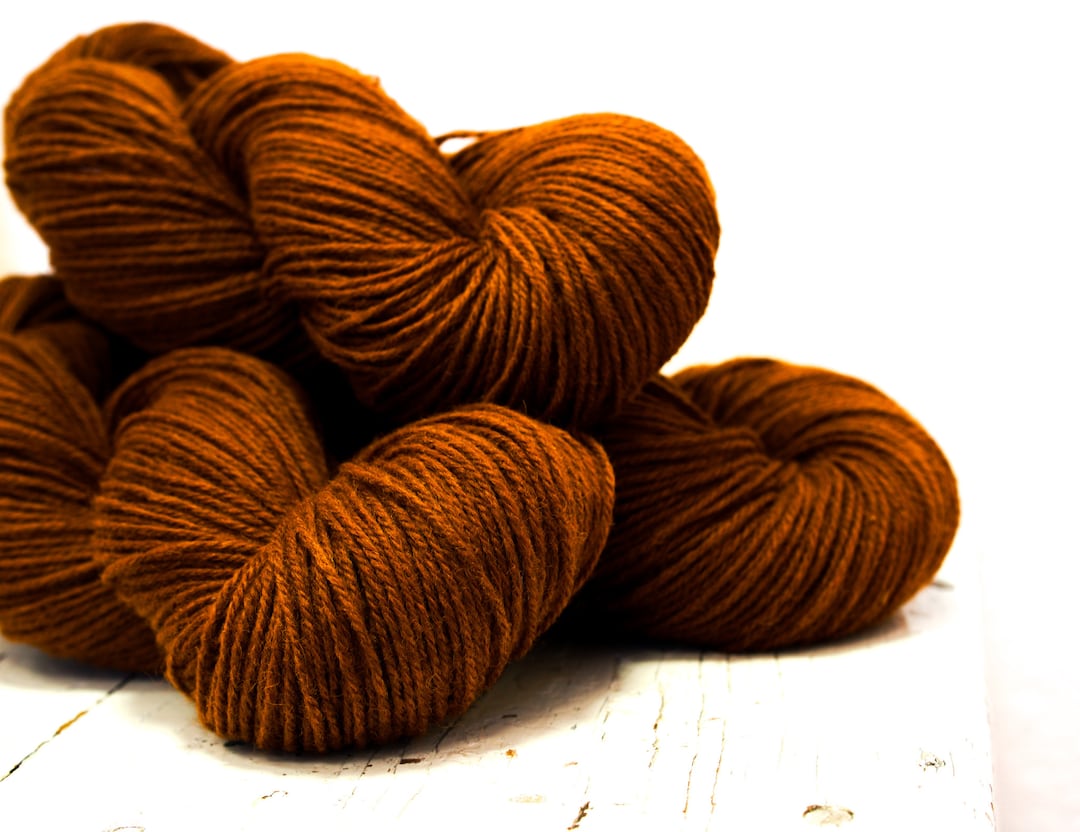 Cinnamon Brown Wool PO Blend Yarn, 100g/3,5oz. Soft Sport Type Yarn ...