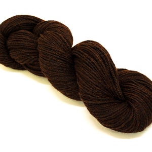 Dark Brown 60% Wool and PO Blend Yarn, 100g/3,5oz. Soft Sport Type Yarn ...