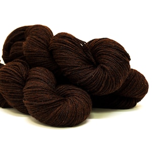 Dark Brown 60% Wool and PO Blend Yarn, 100g/3,5oz. Soft Sport Type Yarn ...