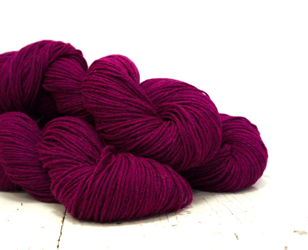 Beetroot Color 60% Wool, PO Blend Yarn, 100g/3,5oz. Soft Sport Type ...