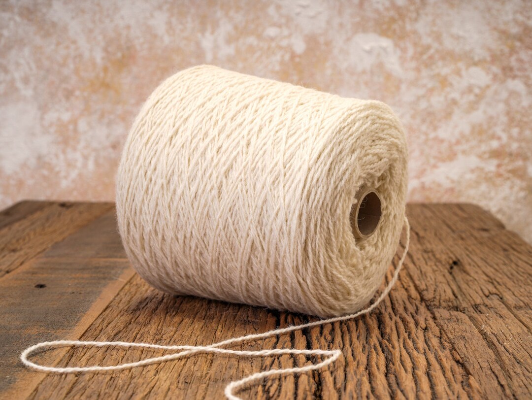 Lithuanian White 100% Wool Yarn in Cone - 900g/1440m - Wool Yarn for ...