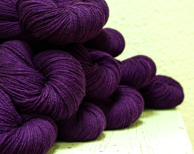Purple Wool Yarn 500g./17,50 Oz. New Zealand Fingering Wool for Crochet ...