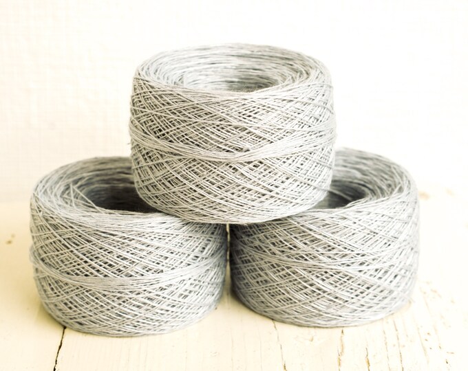 Light Grey 100% Linen Yarn for Lace Knittings, Crochet Yarns for Women ...