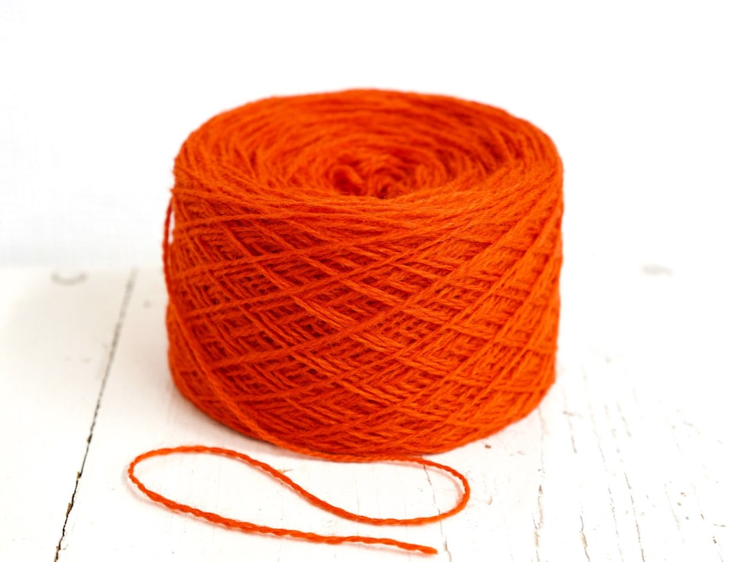 Bright Orange Wool Yarn for Pattern Knitting 100g/3,50 Oz. New Zealand ...