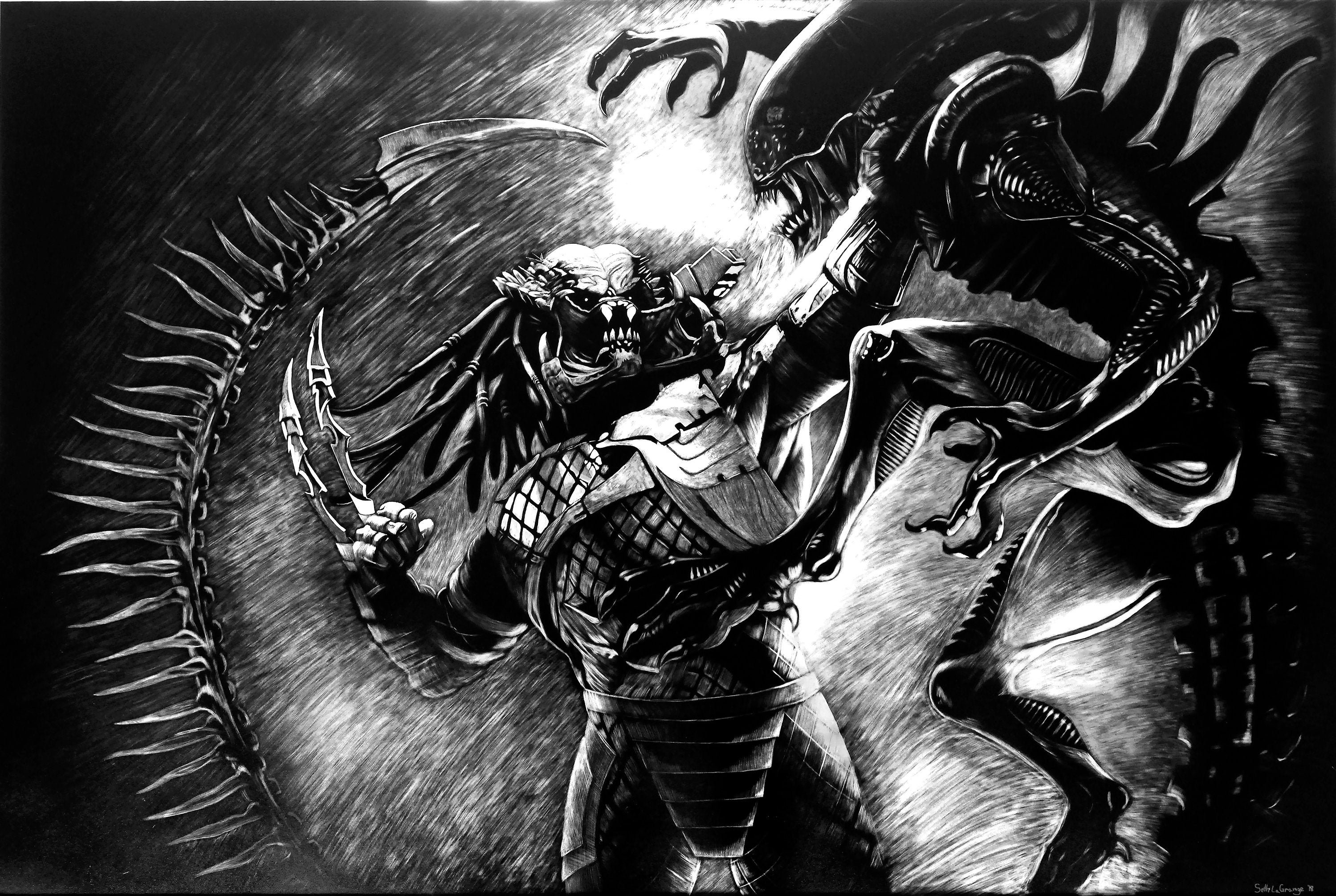 Aliens Vs Predator Drawings