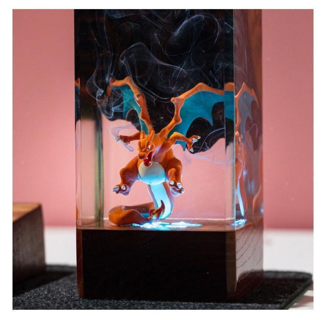 Custom FIRE CHARIZARD Resin Lamp, Custom Diorama for Pokemon Gifts ...