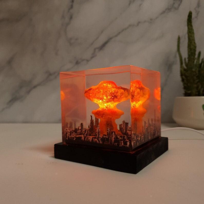 Nuclear Explosion Bomb Diorama, Model LIGHT Night Lamp Nuke Fallout ...