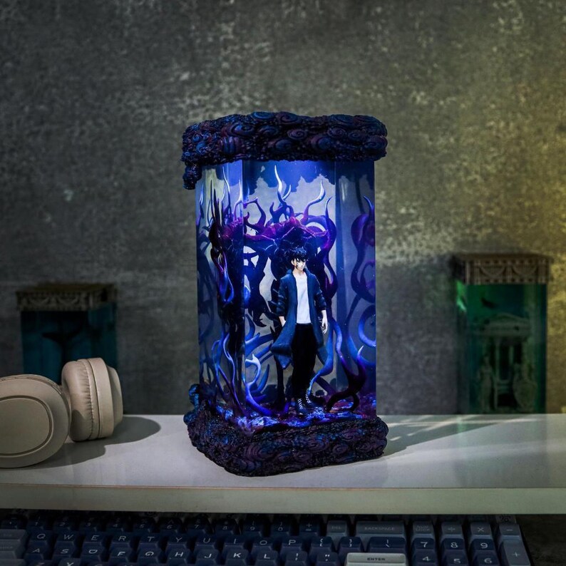 Sung Jin-woo Solo Leveling Lamp V2, Anime Figure Resin Art Night Light ...