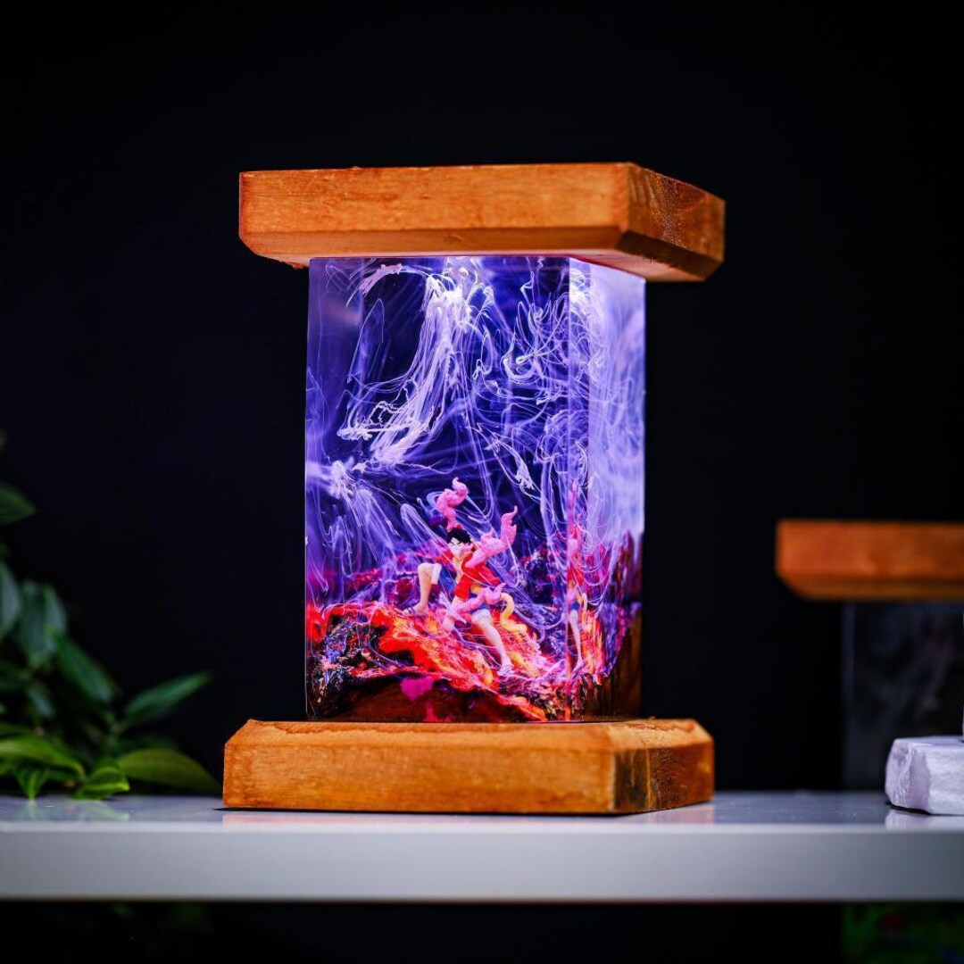 Luffy One Piece Epoxy Lamp, Anime Figure Resin Art Night Light, Unique ...