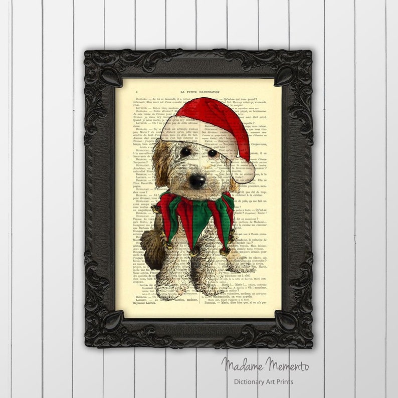 Labradoodle Christmas Decor Cute Goldendoodle Art Wall - Etsy