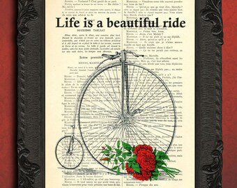 Inspirational Art Print life is a Beautiful Ride - Etsy