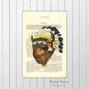 Bison Print Bison Art Native American Art Buffalo Print - Etsy