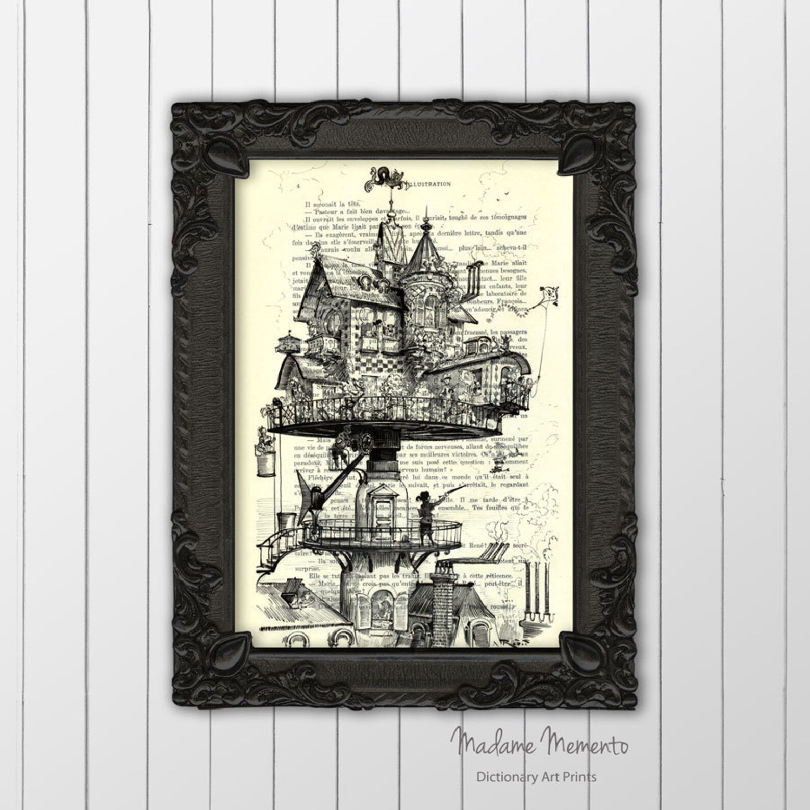 Aerial House Victorian House Print Steampunk House - Etsy