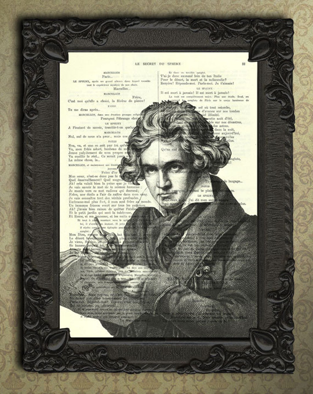 Beethoven Print, Gift for Musician, Ludwig Van Beethoven Antique ...