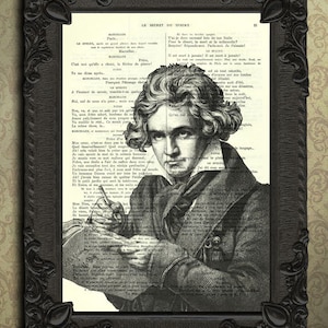 Beethoven Print, Gift for Musician, Ludwig Van Beethoven Antique ...