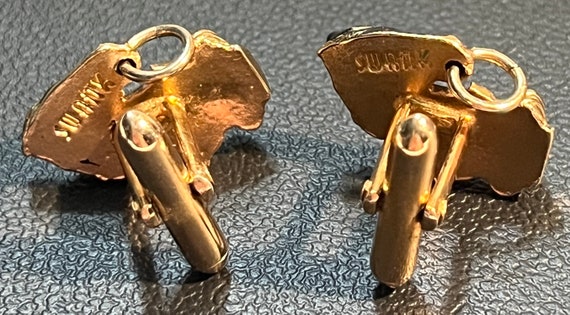 Swank Black Horse Head Cufflinks Chess Knights Goldto… - Gem