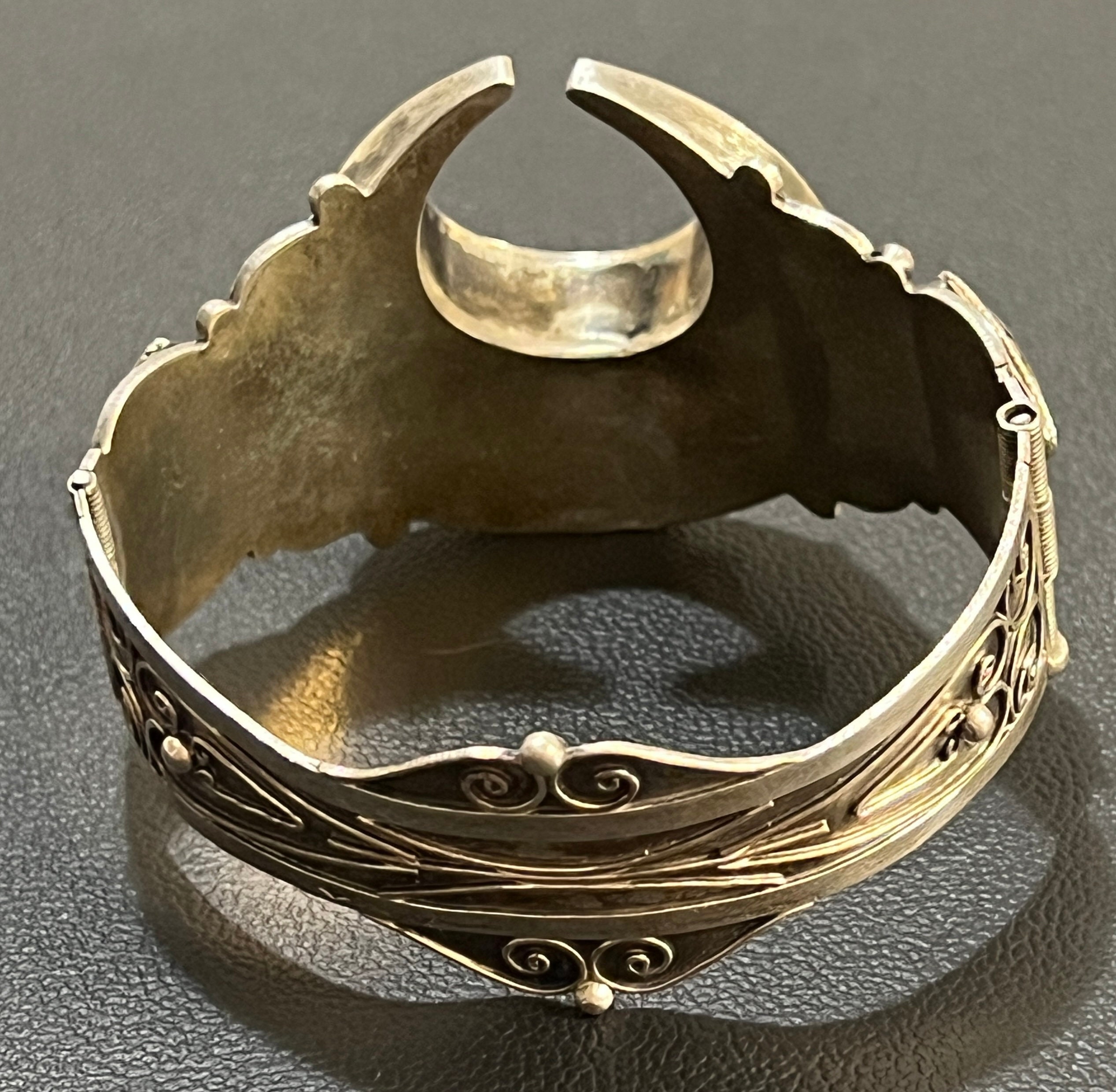 Rare ISLAMIC Arabic Middle Eastern Sterling Silver CRESCENT MOON ...