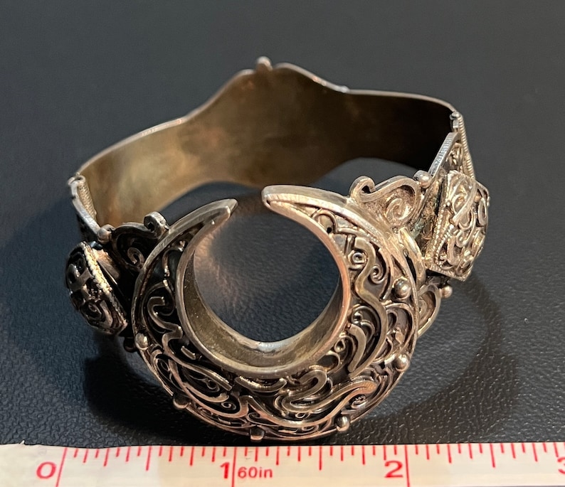 Rare ISLAMIC Arabic Middle Eastern Sterling Silver CRESCENT MOON ...