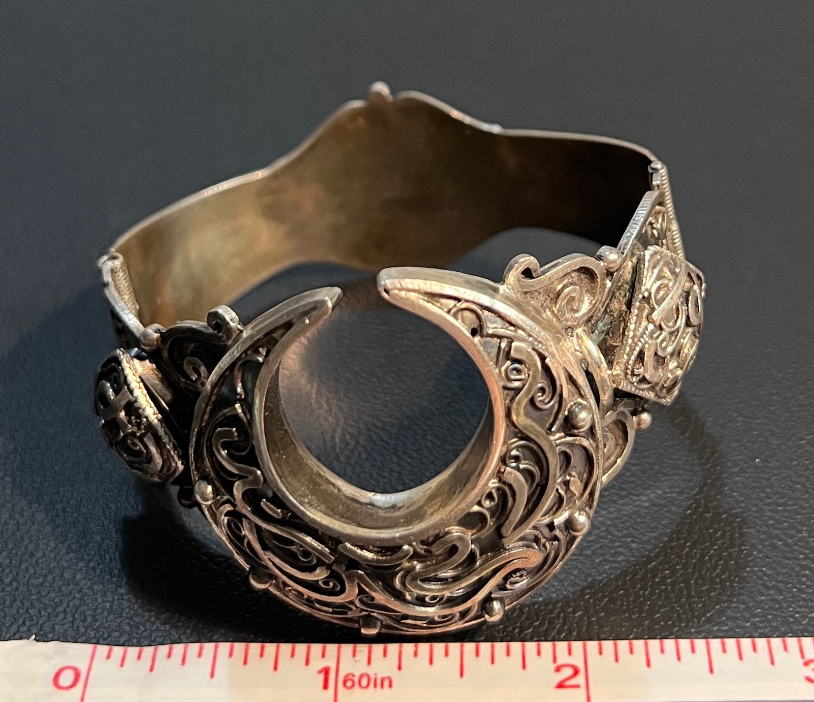 Rare ISLAMIC Arabic Middle Eastern Sterling Silver CRESCENT MOON ...