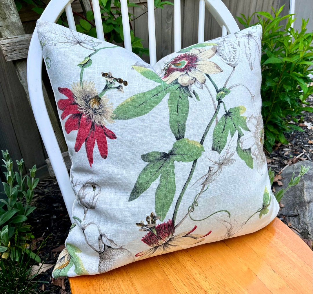 20x20 Linen Blend Pillow Cover, Pkaufman Country Cottage Floral Ready ...