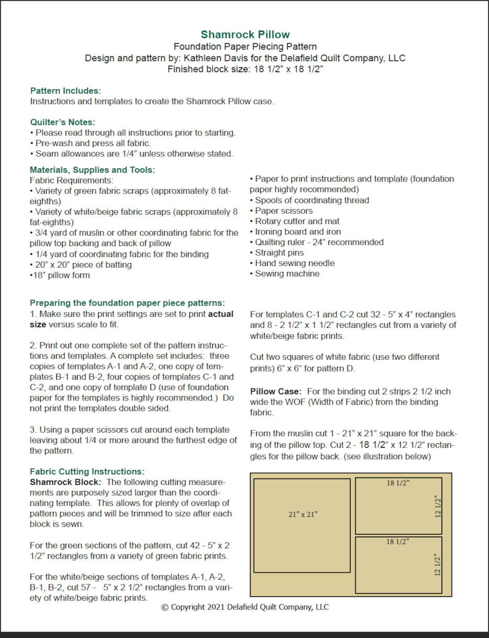 Shamrock Foundation Paper Piecing Quilt Pattern Digital - Etsy