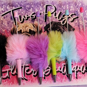 DIY Beadable Pen Sold Individually You Pick Style and Color Fuzzy Furry ...