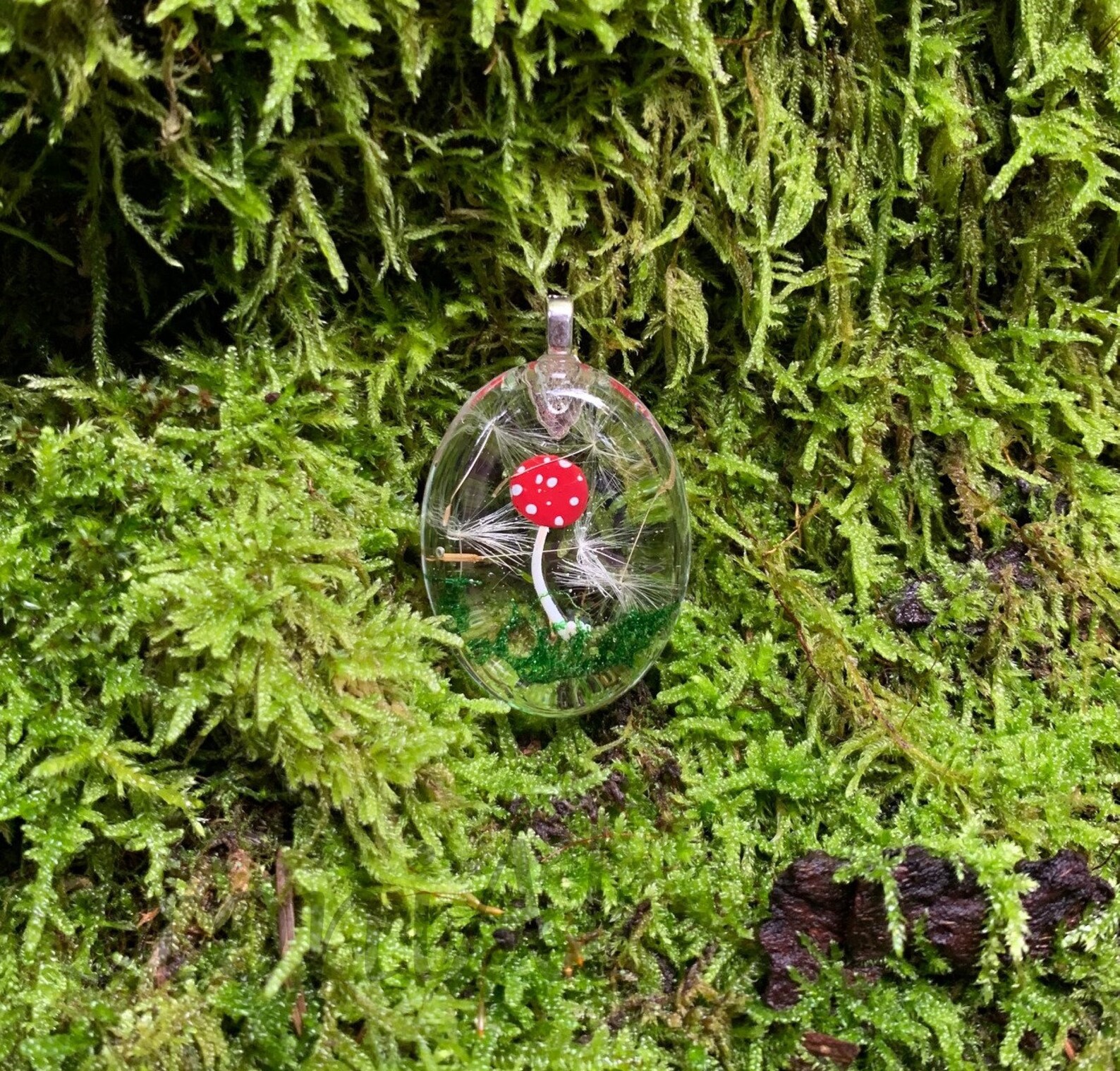 Real Dandelion Toadstool / Real Moss / Mushroom / Unique - Etsy