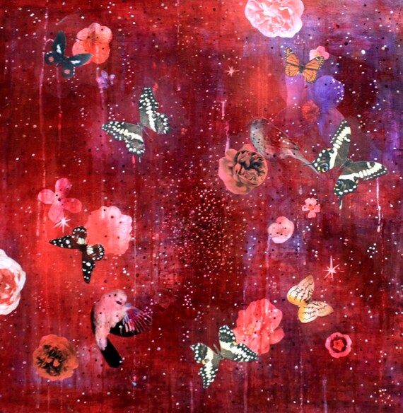 Oil Painting: Void Oil Painting Space Butterflies - Etsy