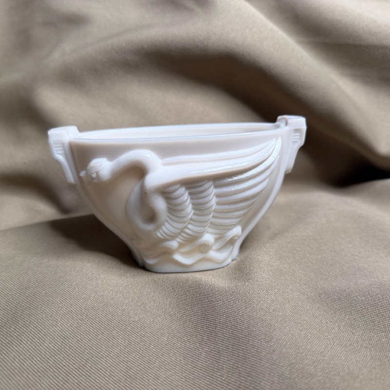 Antique Swan Glass Bowl - Etsy