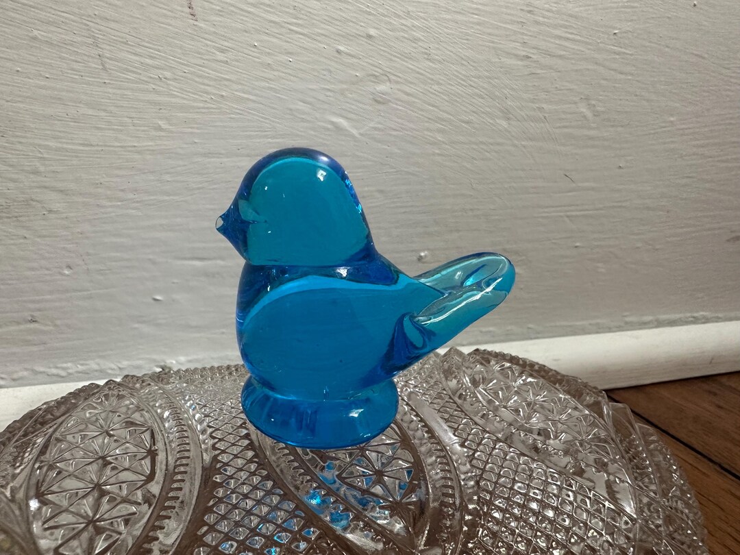Vintage Bluebird Glass Mini Blue Bird Decor Phoenix Studios Antique - Etsy