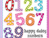 Items similar to Digital Clip Art -- Happy Daisy Numbers (Instant ...